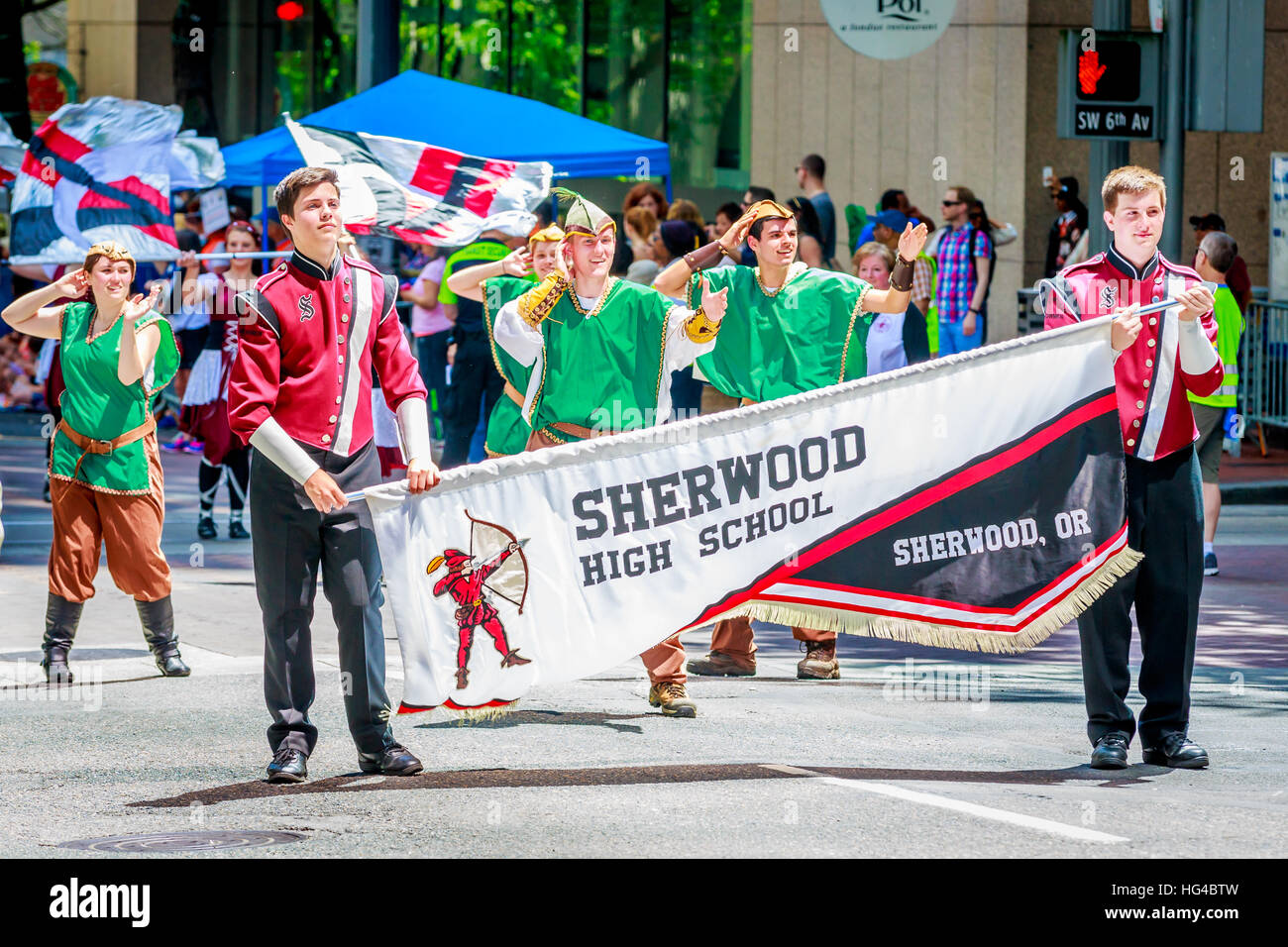 Portland, Oregon, USA - June 6, 2015: Sherwood High School Marching ...