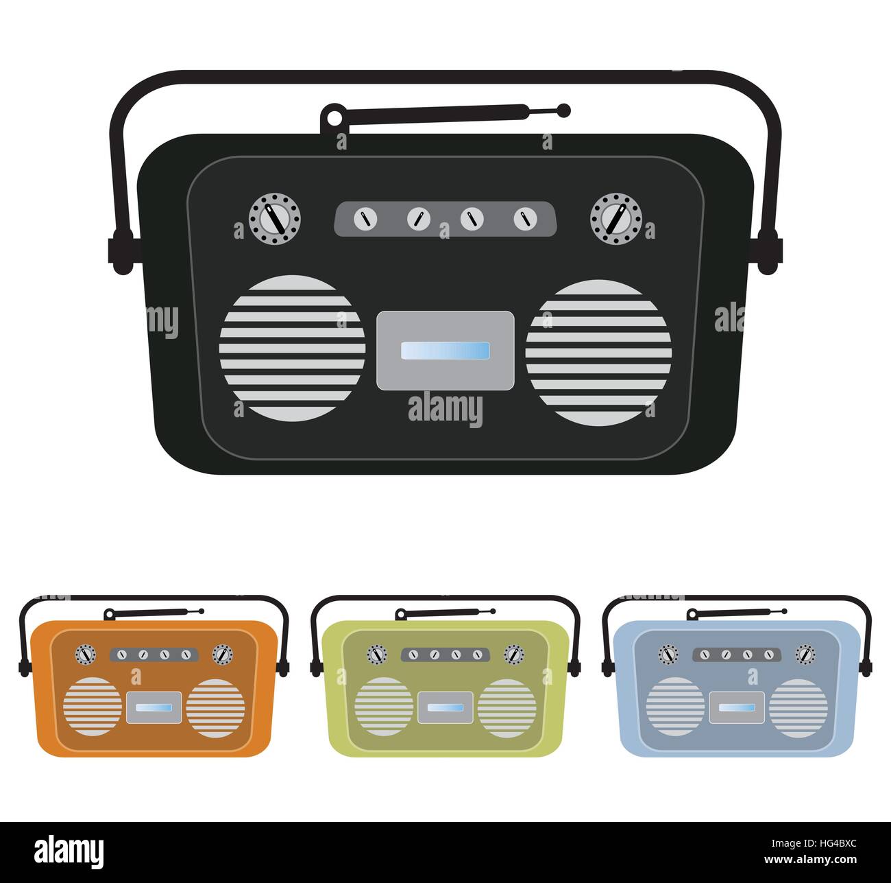 Set of Vintage Old Radio Vector Illustration Stock Vector Image & Art ...