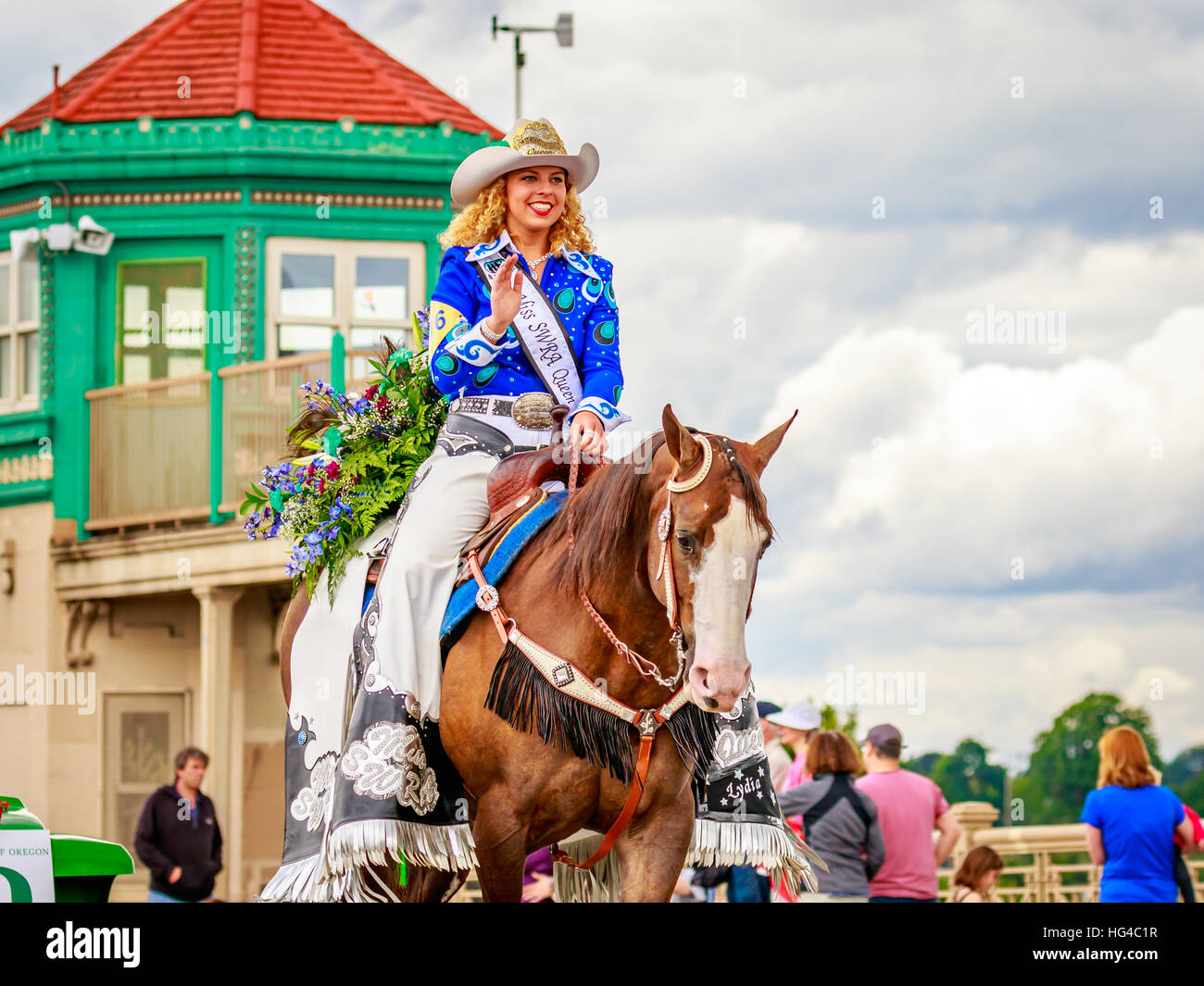 Portland, Oregon, USA - June 11, 2016: Miss SW Washington Rodeo, Lydia ...