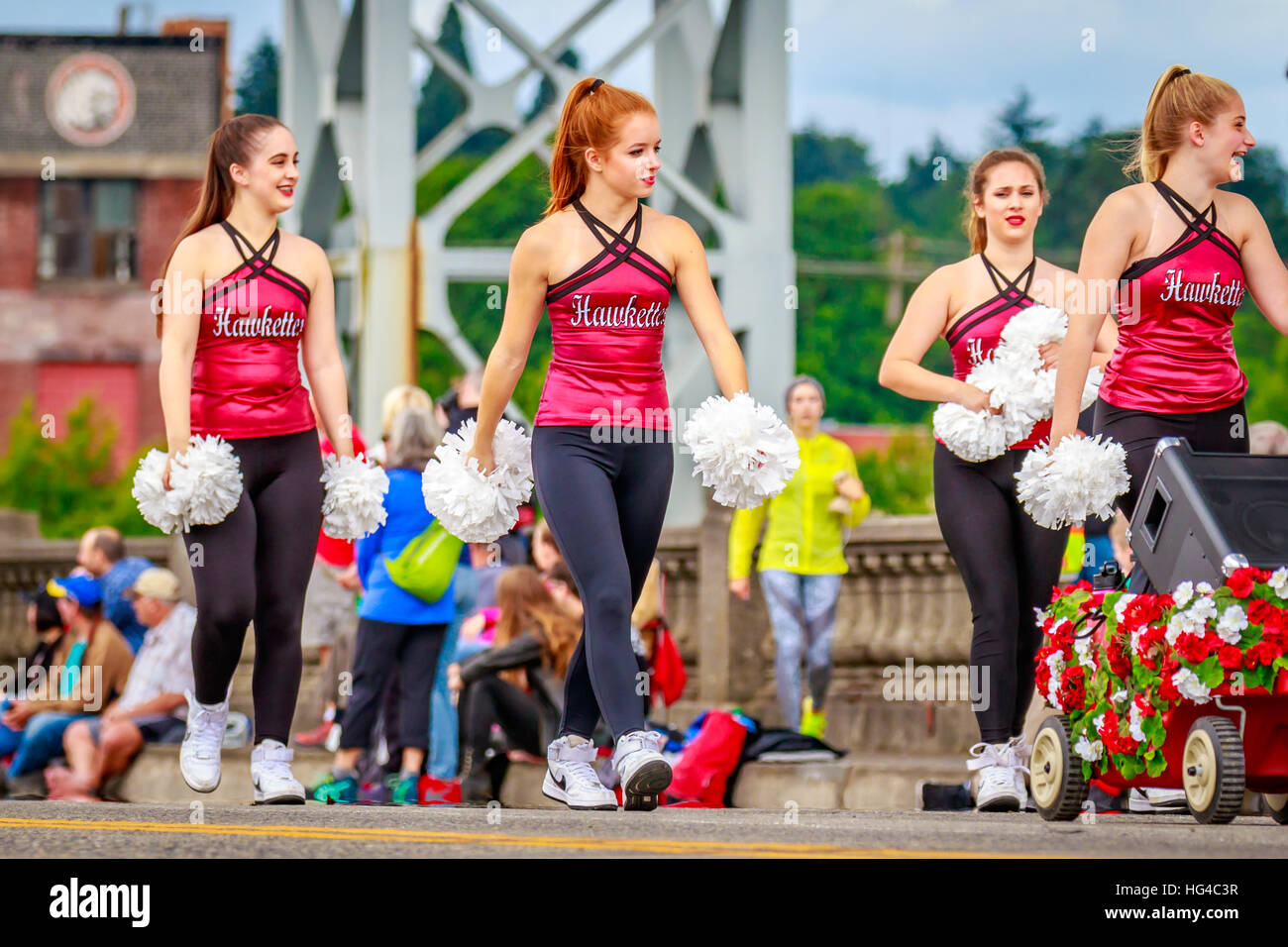 Portland, Oregon, USA - June 11, 2016: Southridge High School Hawkettes ...