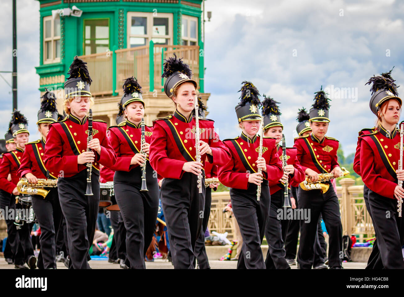 Portland, Oregon, USA - June 11, 2016: Star Valley High School Marching ...
