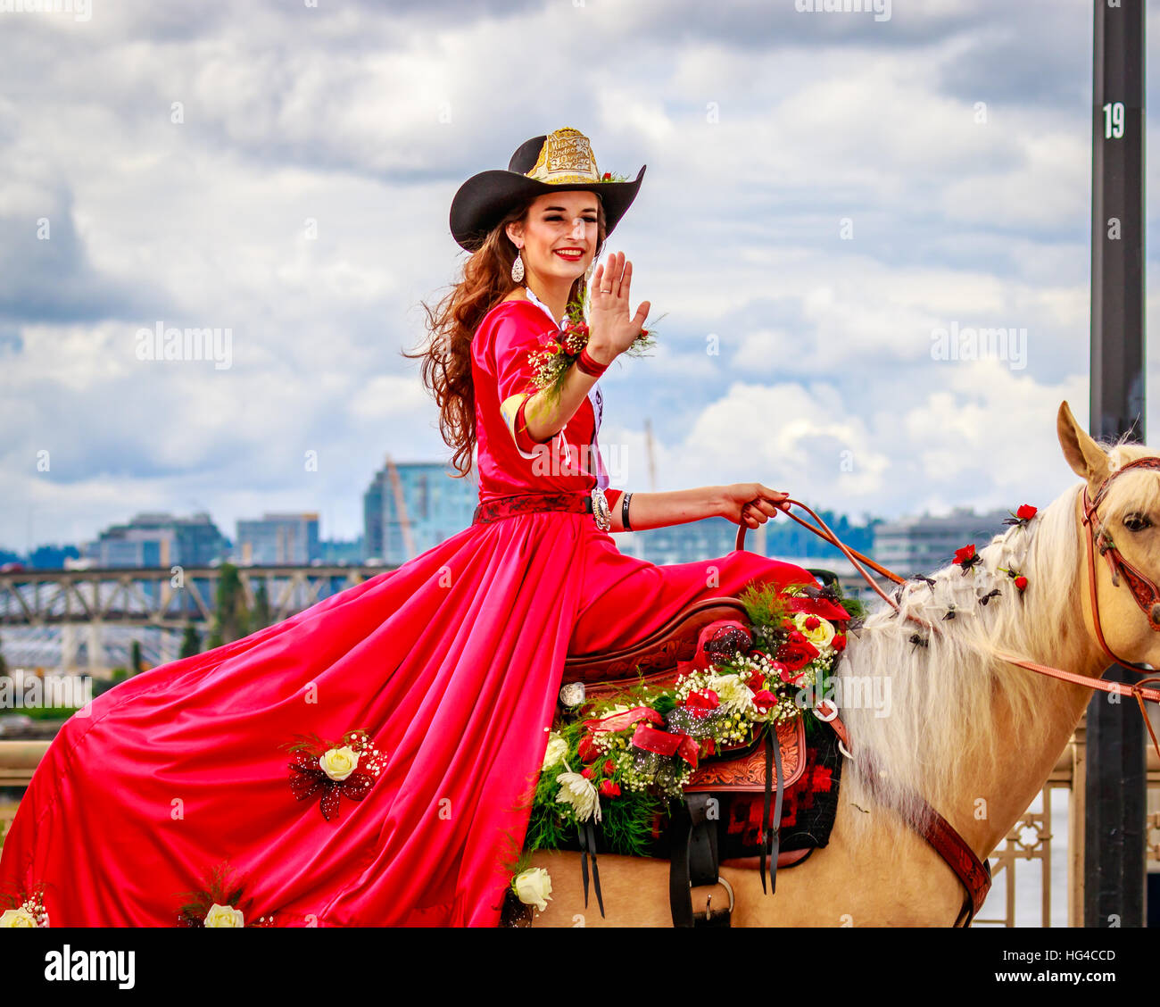 Portland, Oregon, USA - June 11, 2016: Miss Rodeo Oregon, Katie Schrock ...