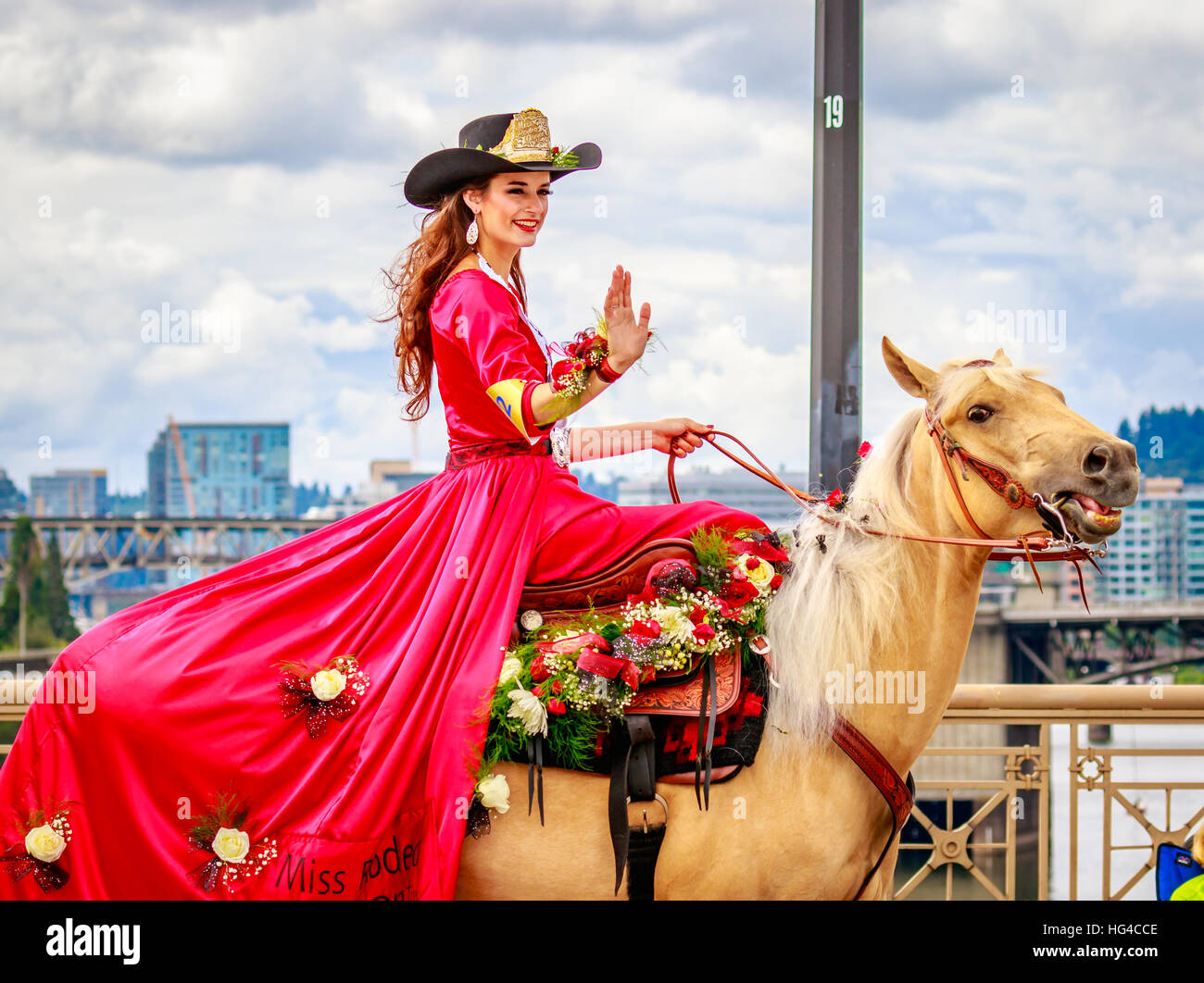 Portland, Oregon, USA - June 11, 2016: Miss Rodeo Oregon, Katie Schrock ...