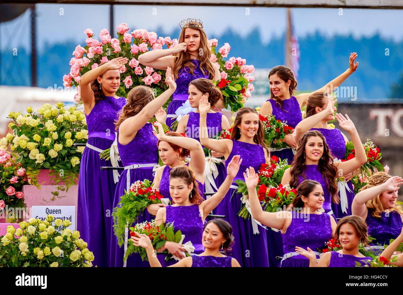 Portland, Oregon, USA - June 11, 2016: Rose Festival Court in the Grand ...