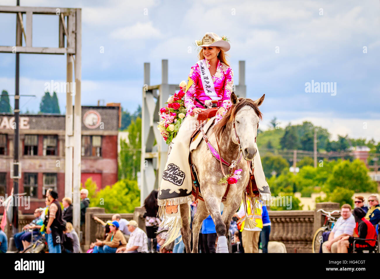 Portland, Oregon, USA - June 11, 2016: Miss NW Pro Rodeo Association ...