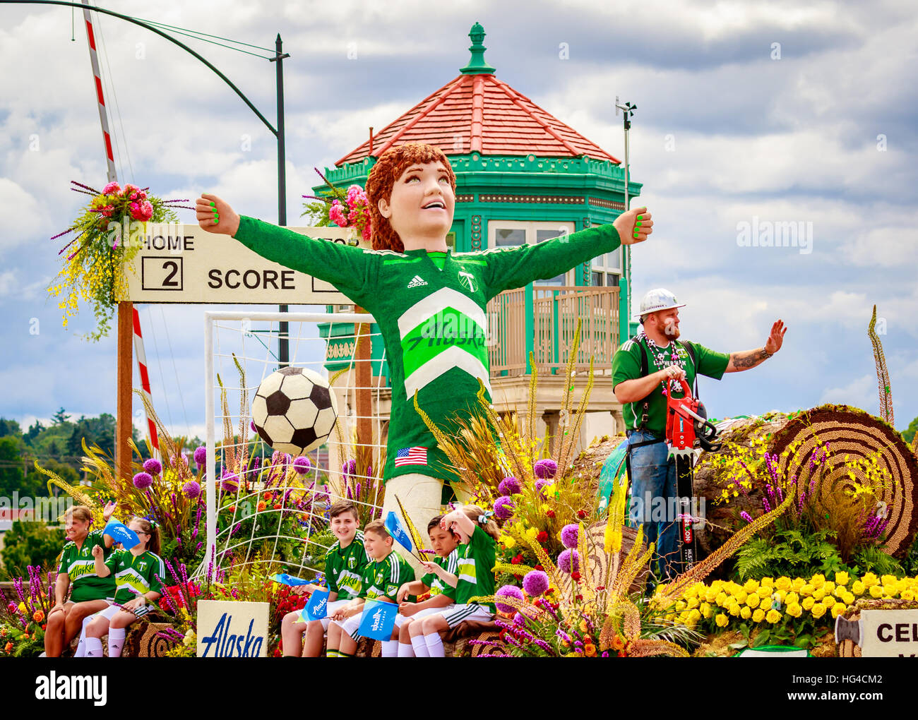 Portland, Oregon, USA - June 11, 2016: Alaska Airlines Float in the ...