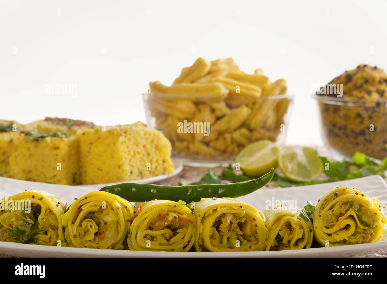 Traditional Gujarati snacks Stock Photo - Alamy