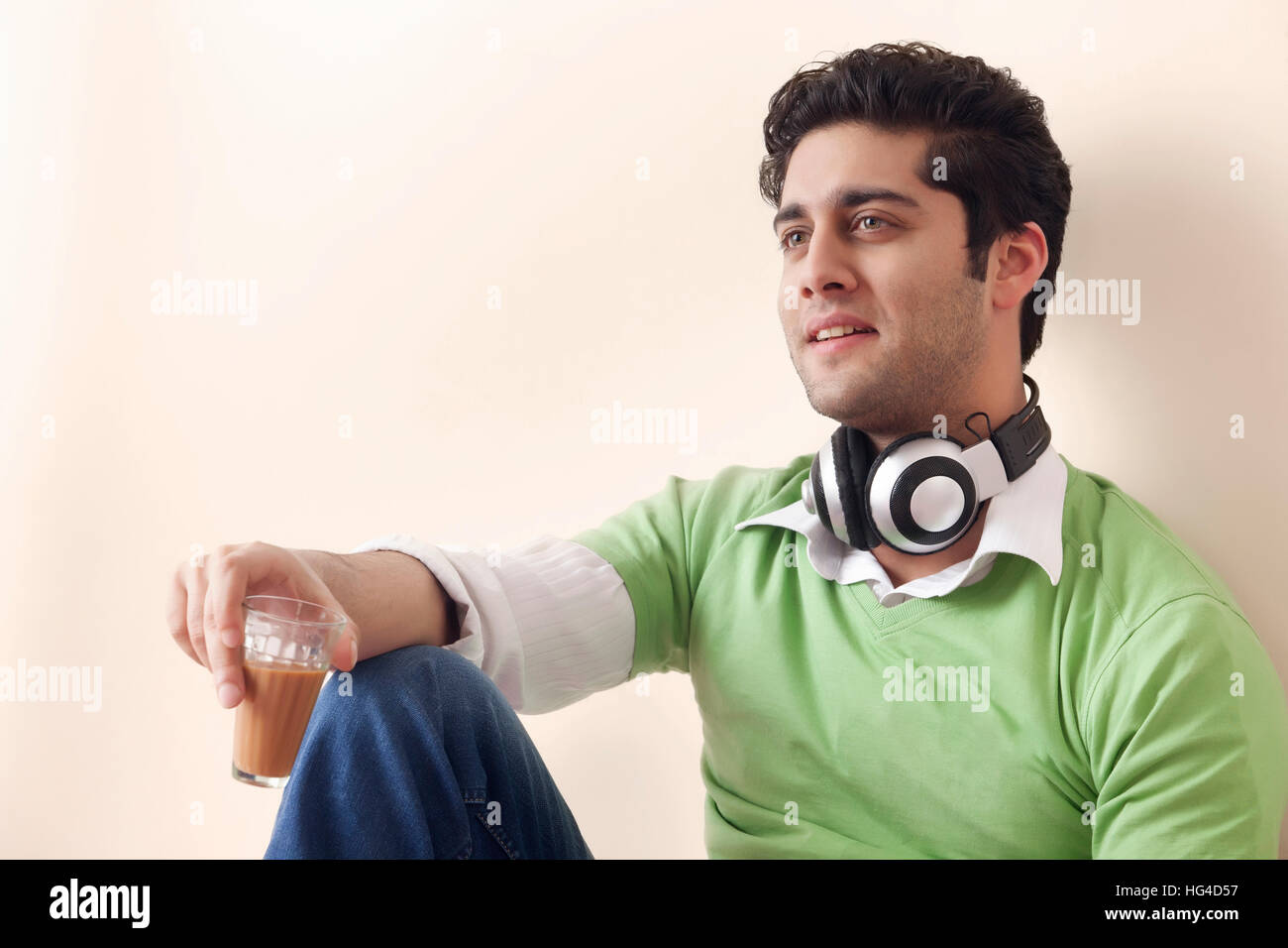 Portrait of indian man drinking chai hi-res stock photography and ...
