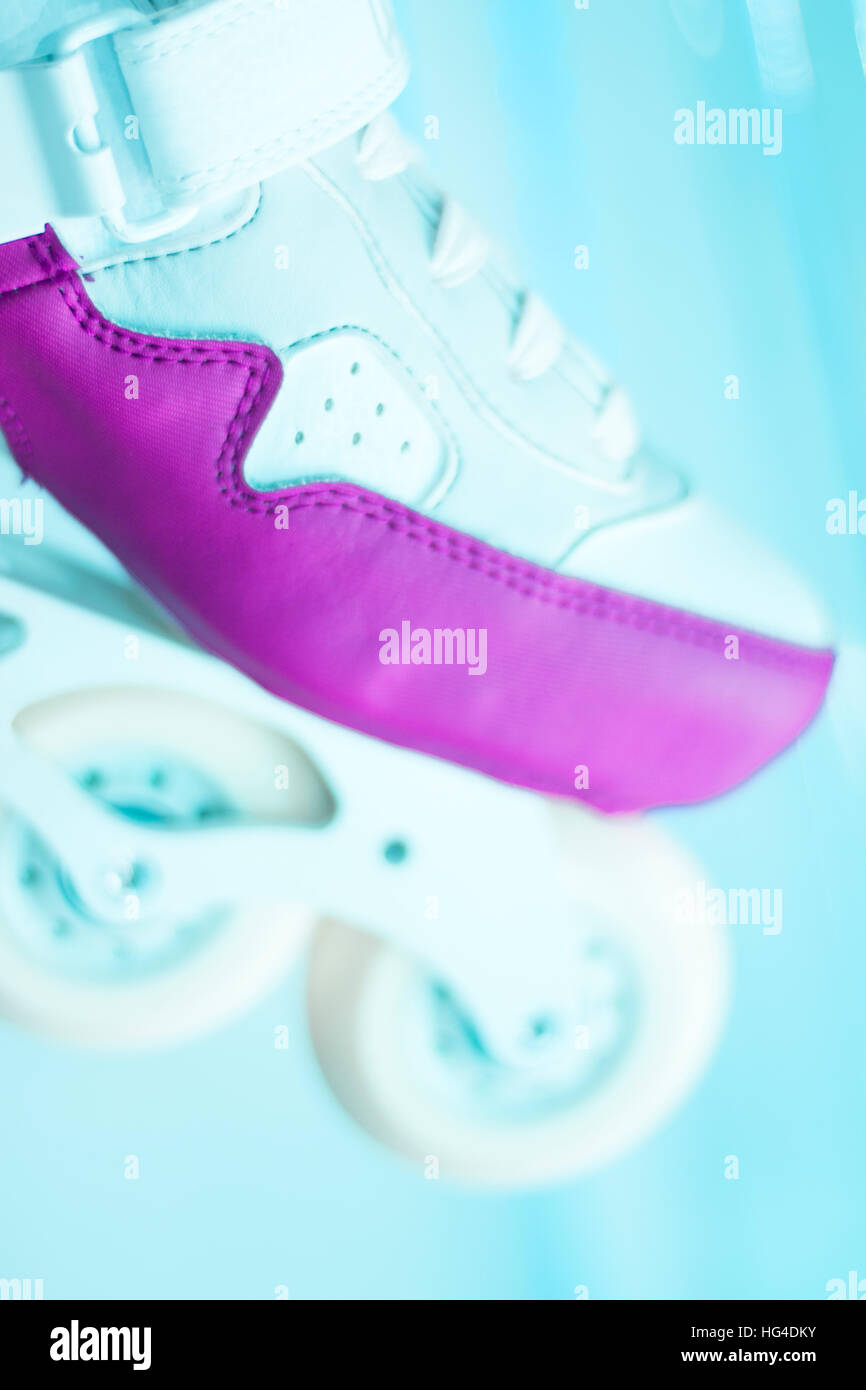 Freestyle girls pink inline skates boots and wheels in retail store ...