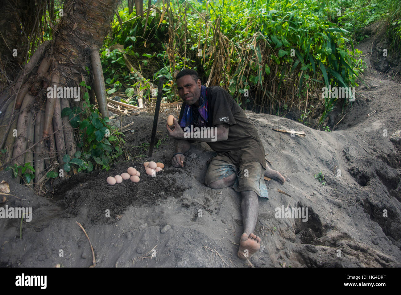 Megapode hunters hunting for eggs of the Megapode bird (Megapodiidae ...