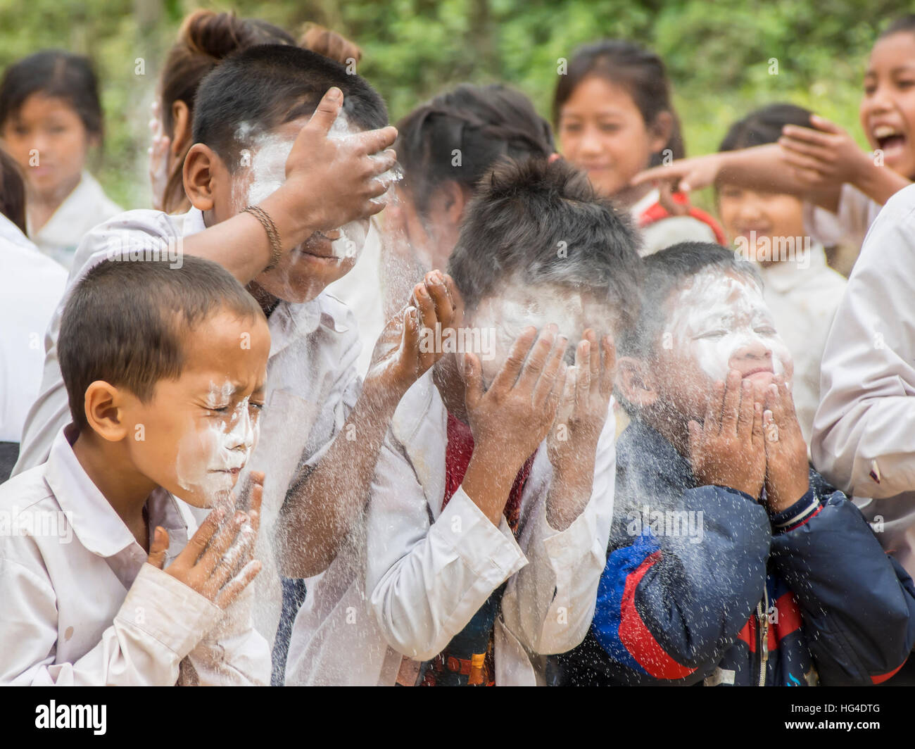 Kids at play in rural Laos, Indochina, Southeast Asia, Asia Stock Photo ...