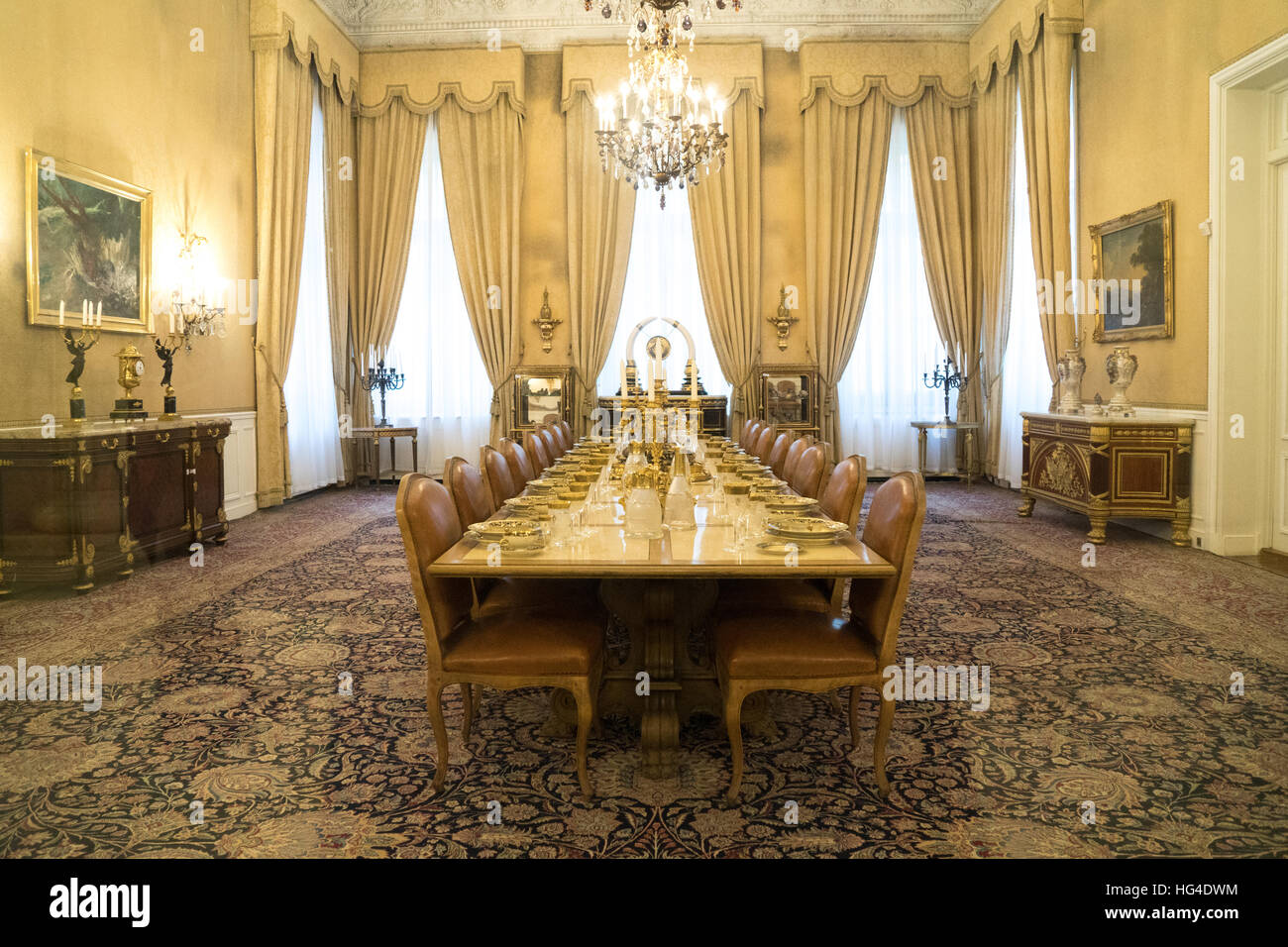 Dining room, White Palace, the last Shah's Summer Palace, Sa'ad Abad ...