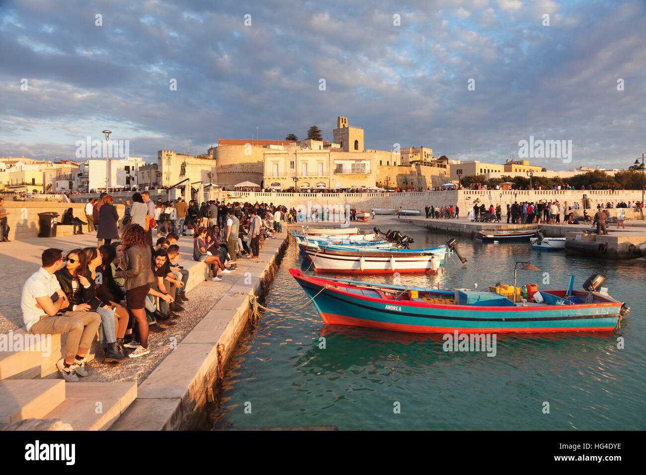Bar at the port of Otranto, Lecce province, Salentine Peninsula, Puglia ...
