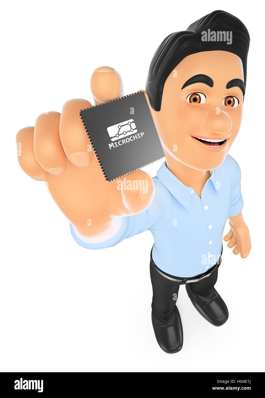 3d working people illustration. Information technology technician ...