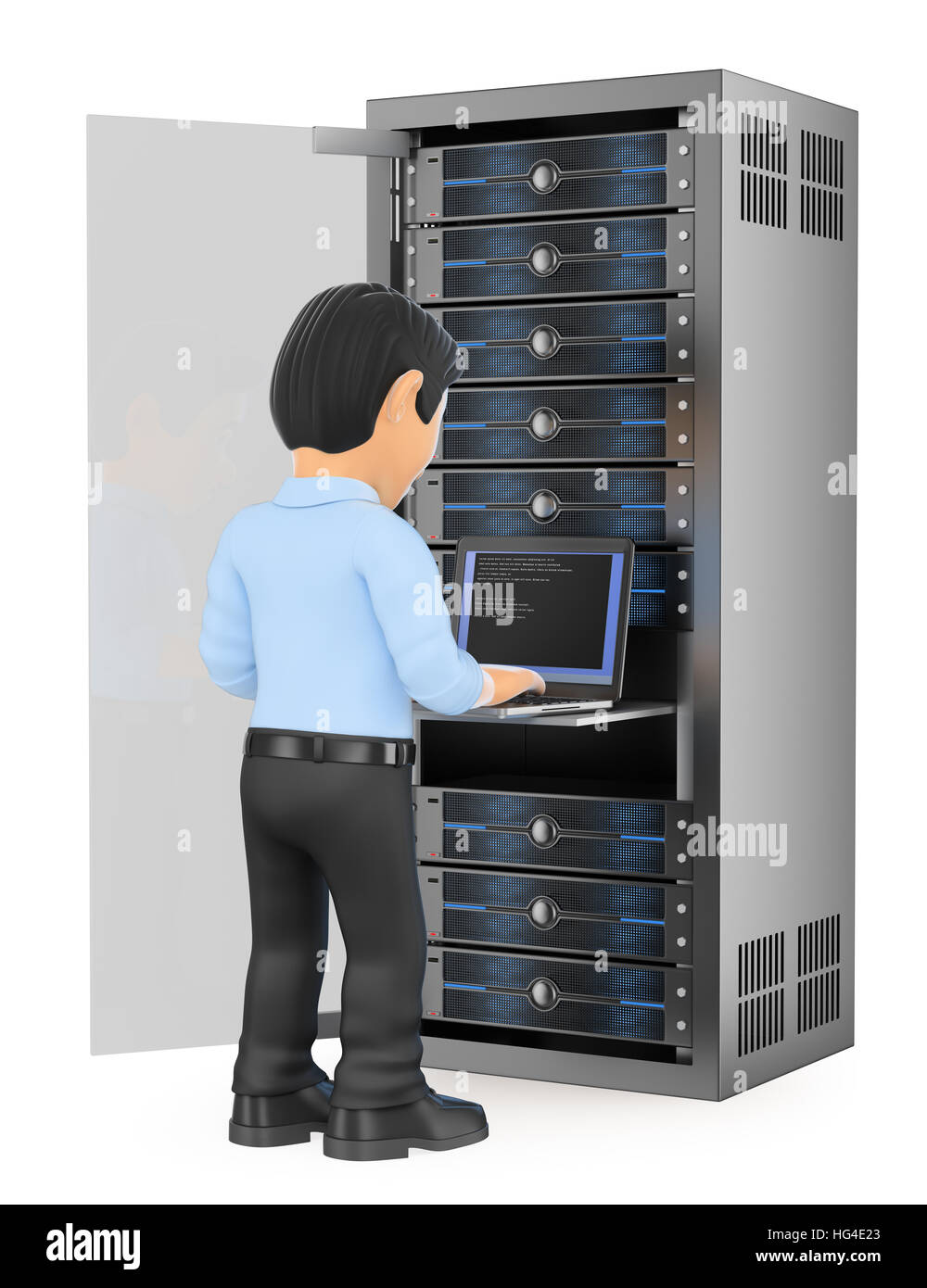 3d working people illustration. Information technology technician ...