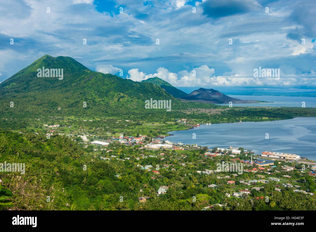 View over Rabaul, East New Britain, Papua New Guinea, Pacific Stock ...