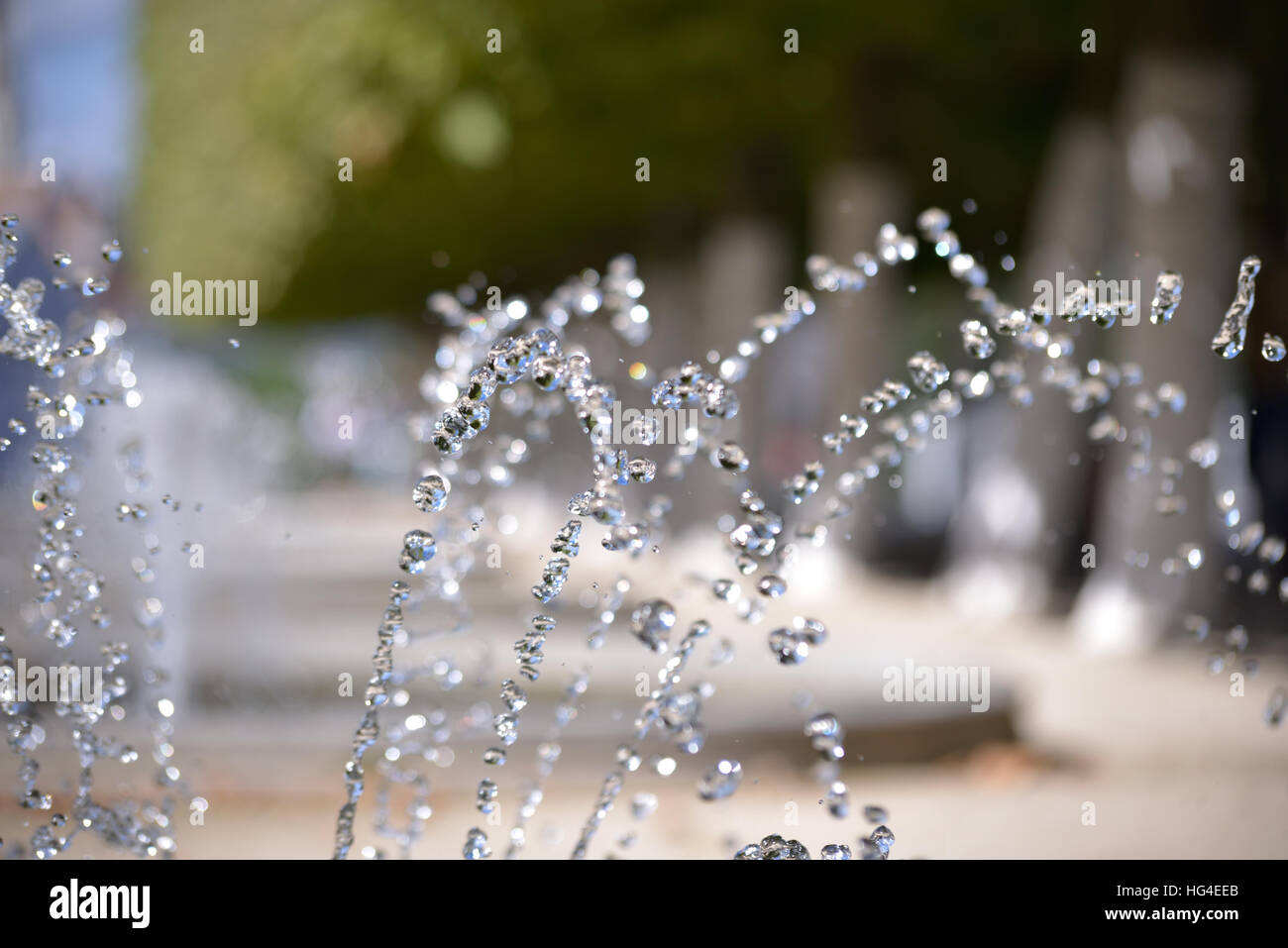 Closeup photo of fountain with droplets Stock Photo - Alamy
