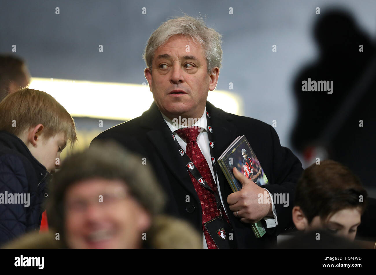Speaker of the House of Commons John Bercow in the stands during the ...