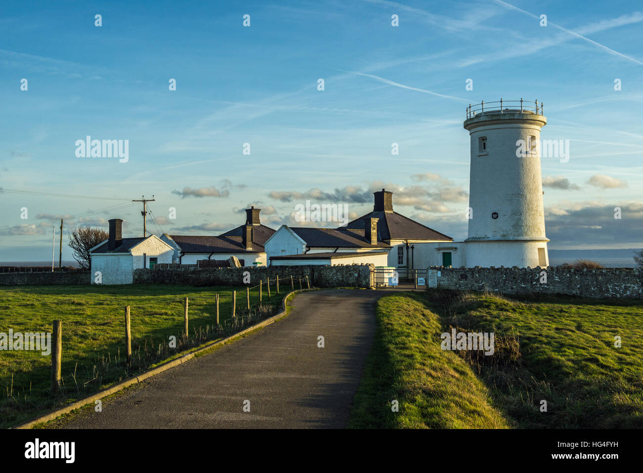 Nash Point Old lighthouse on the Glamorgan Heritage Coast one winter ...
