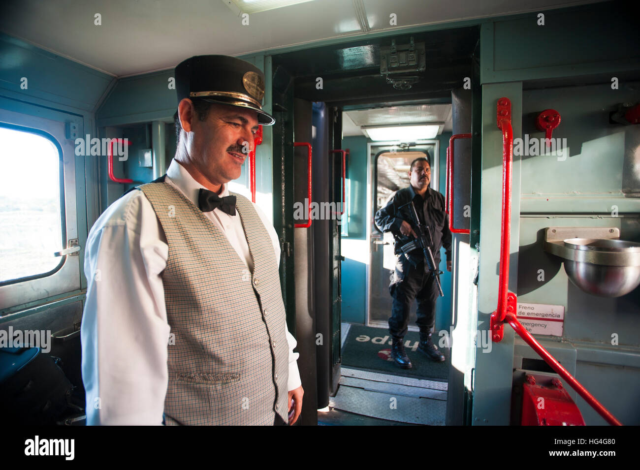Inspector and security guard in the train Stock Photo - Alamy