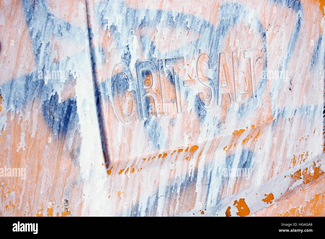 Painted salt grit box Stock Photo - Alamy