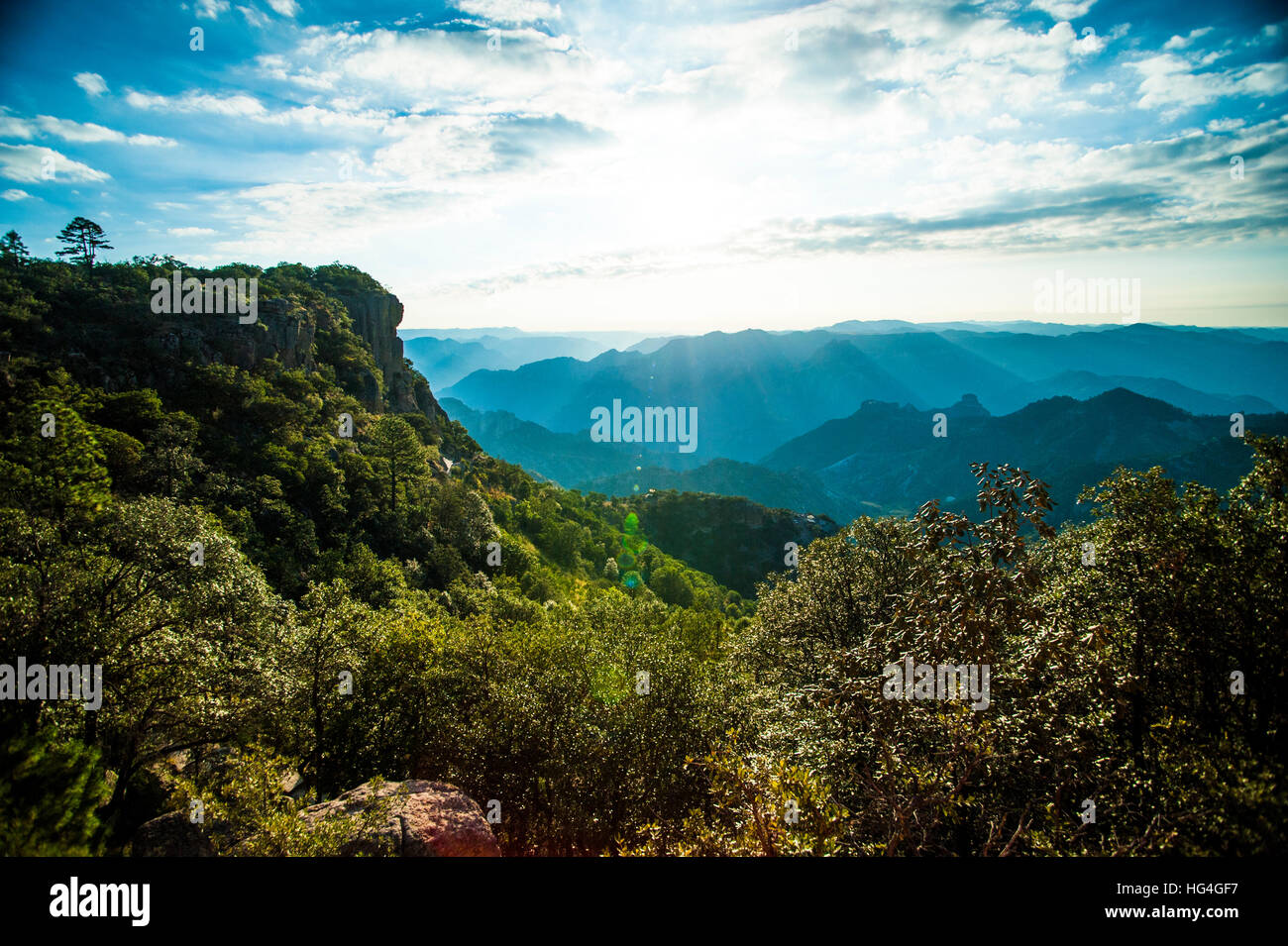 Mexican mountains during sunrise with clouds Stock Photo - Alamy