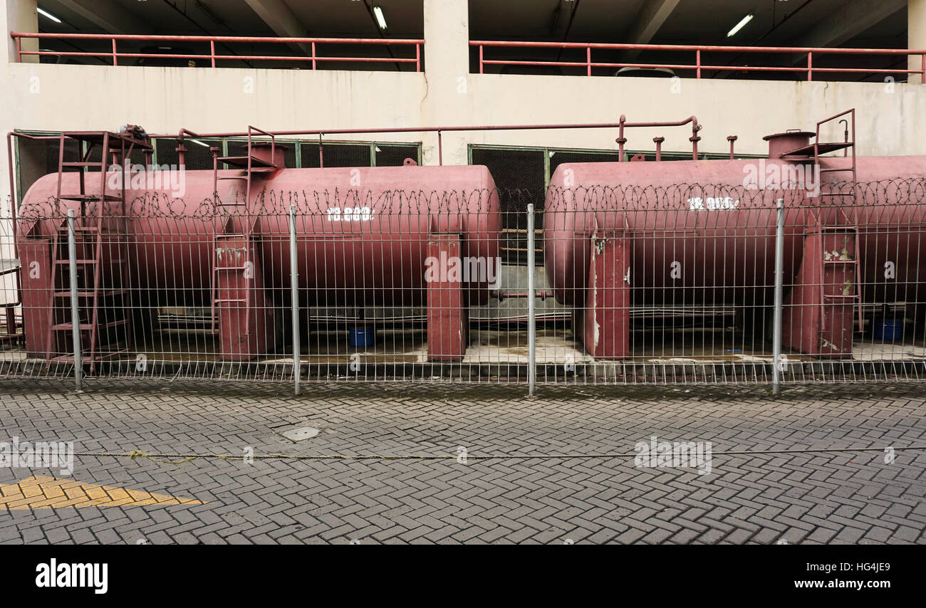 Water tank near parking lot photo taken in Semarang Indonesia Stock ...