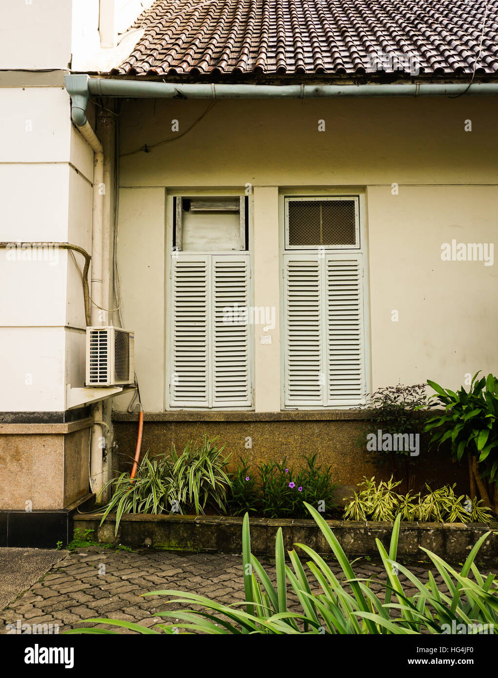 One side of a house with bushes photo taken in Semarang Indonesia Stock ...