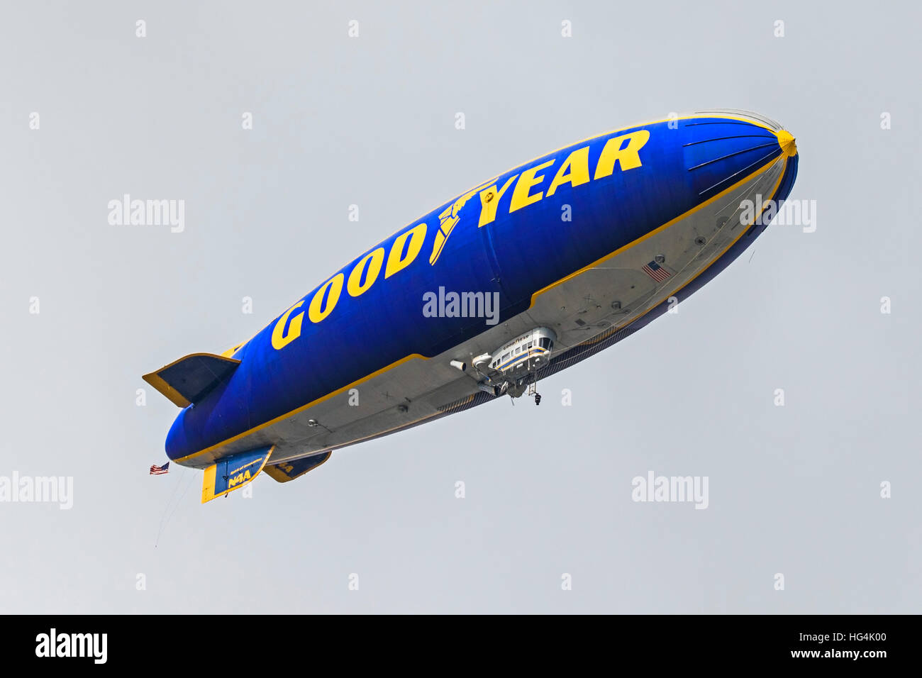 Aircraft Good Year Blimp fly-over at 2017 Rose Bowl Game in Pasadena ...