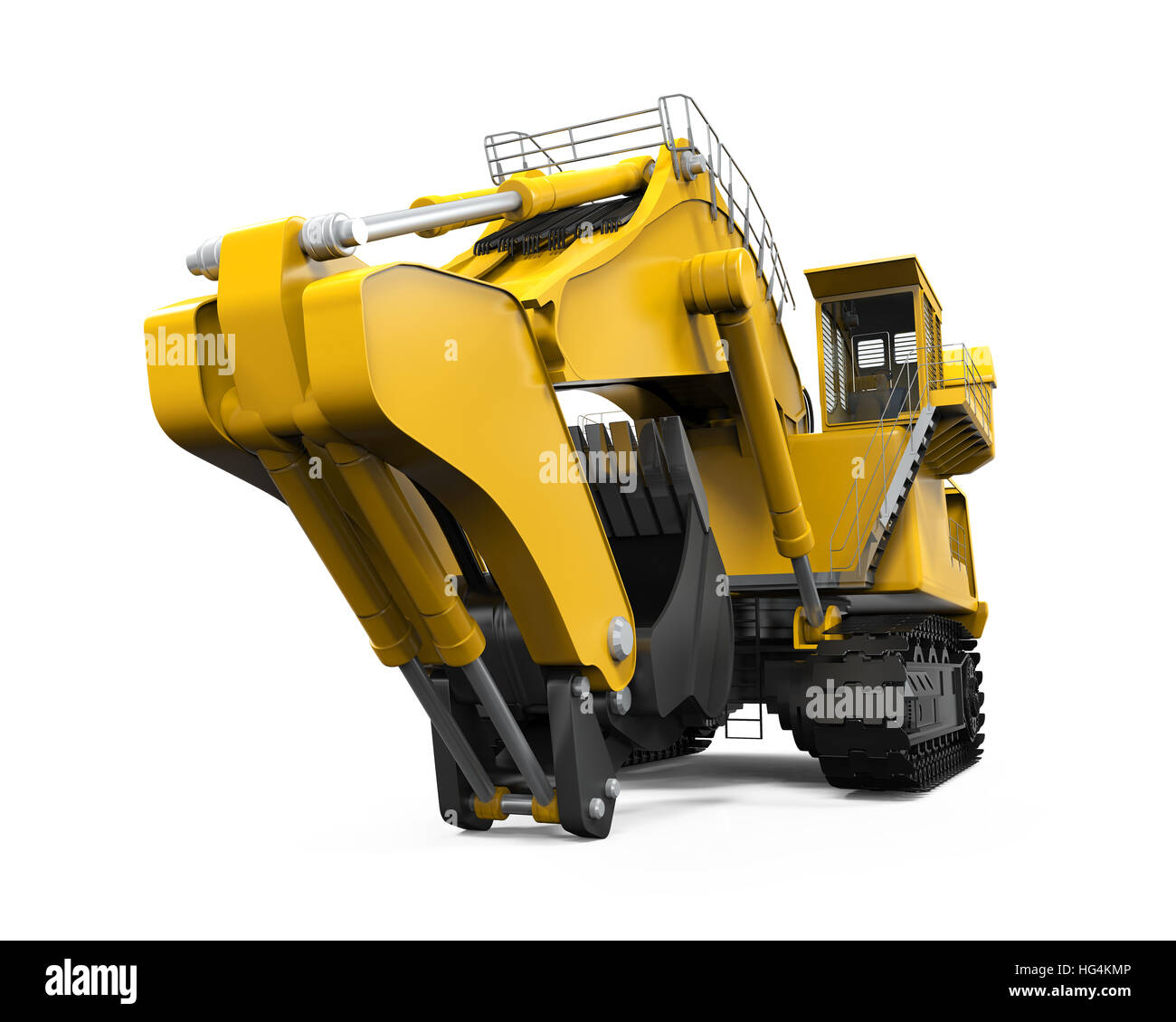 Yellow Excavator Isolated Stock Photo - Alamy
