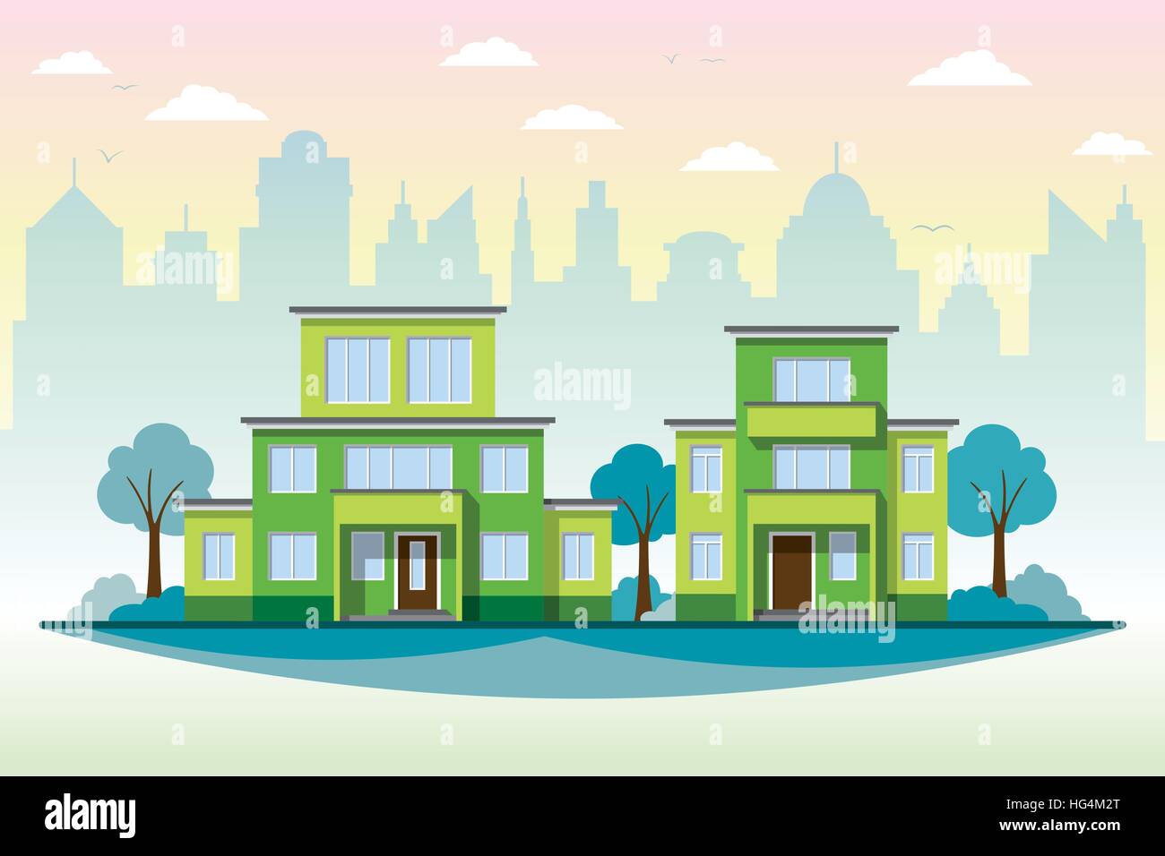 Suburbs background Stock Vector Images - Alamy