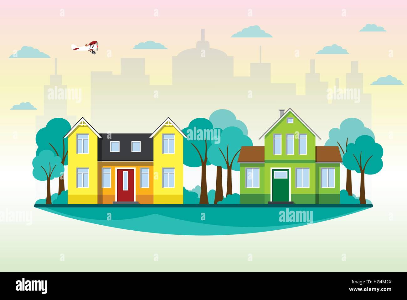 Suburbs background Stock Vector Images - Alamy