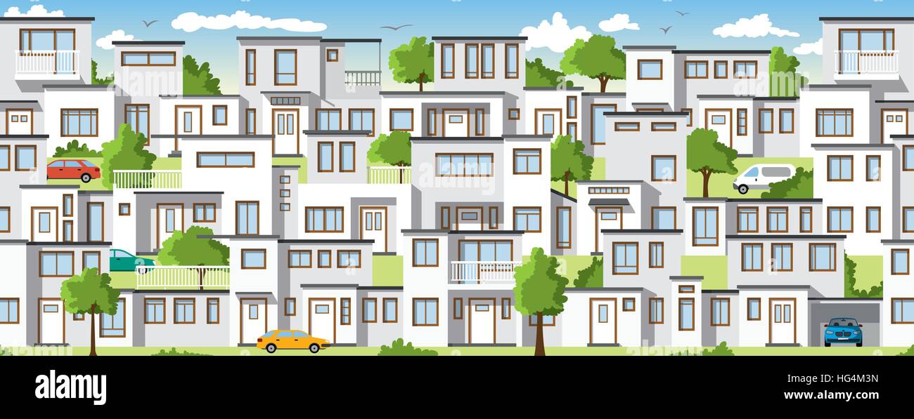 Modern white houses, also usable as a continuous background Stock ... Modern white houses, also usable as a continuous background Stock ...