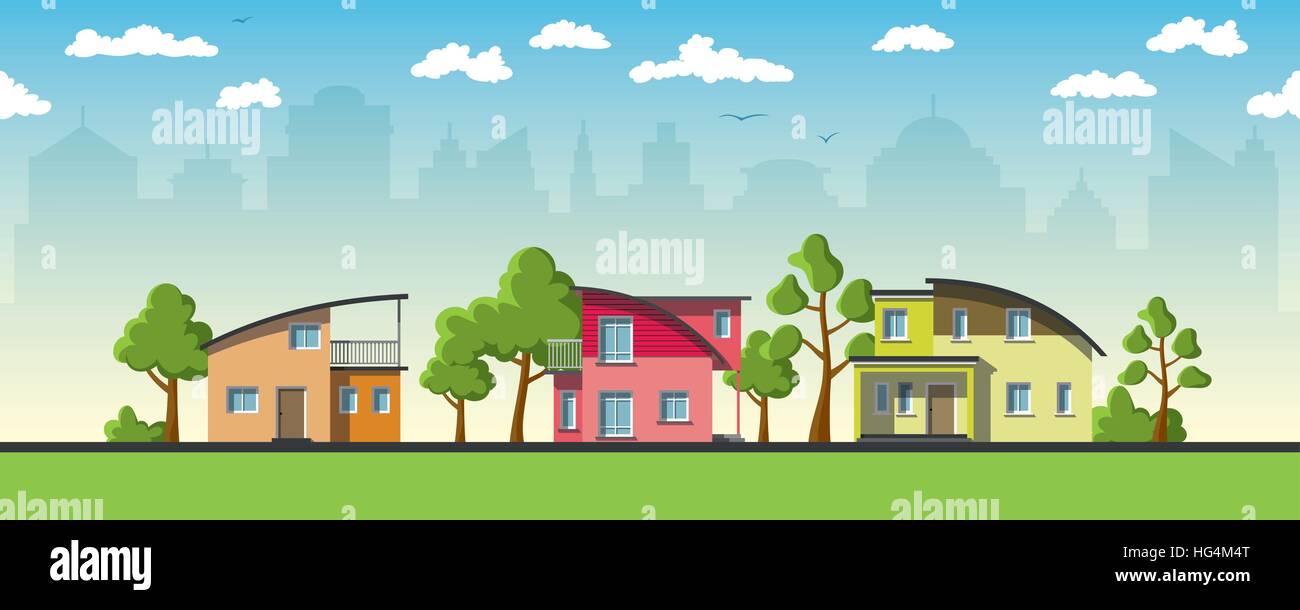 Houses roof sky Stock Vector Images - Alamy