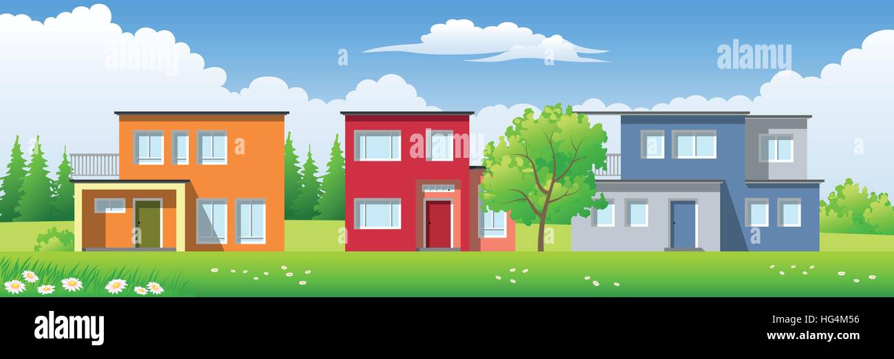 Modern architecture in red Stock Vector Images - Alamy