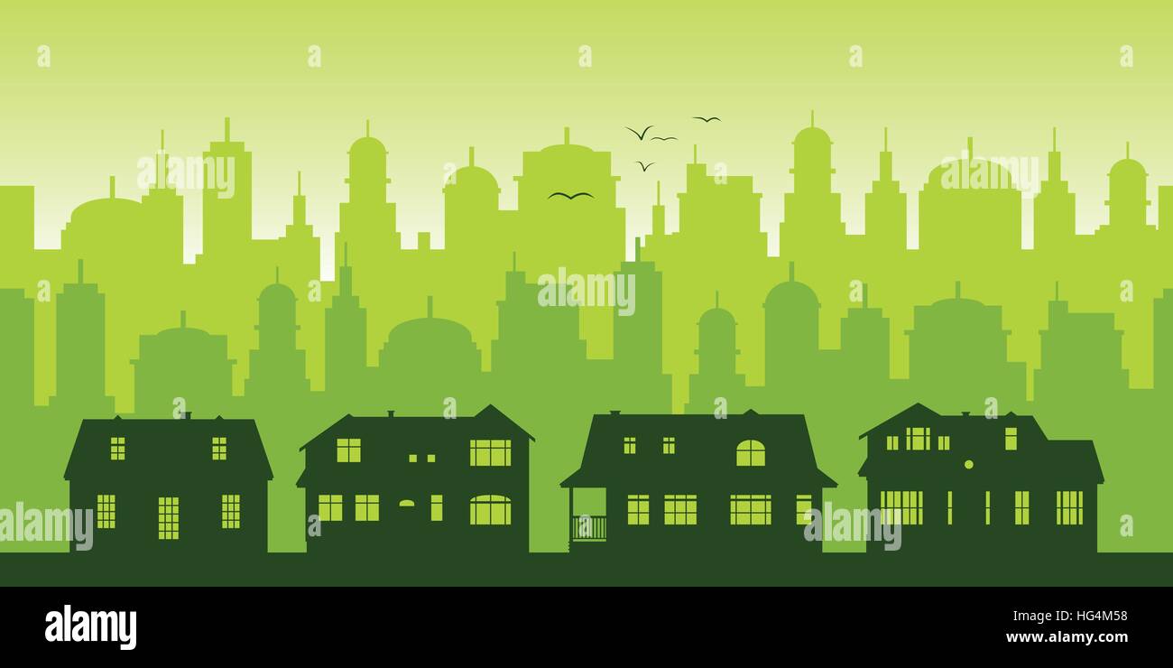 Green Cityscape Background Stock Vector Image & Art - Alamy