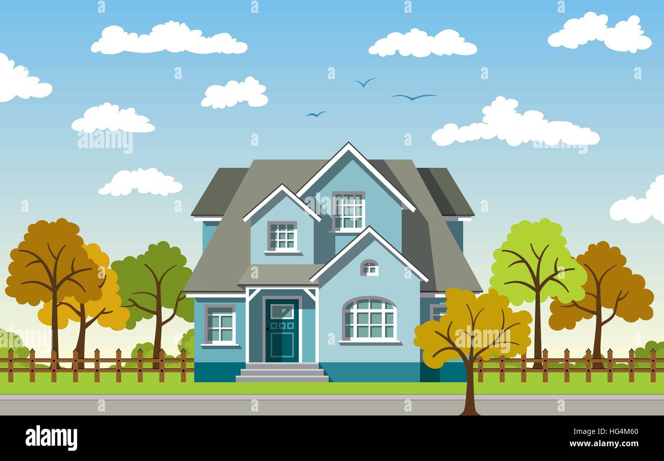 Cottage door autumn Stock Vector Images - Alamy