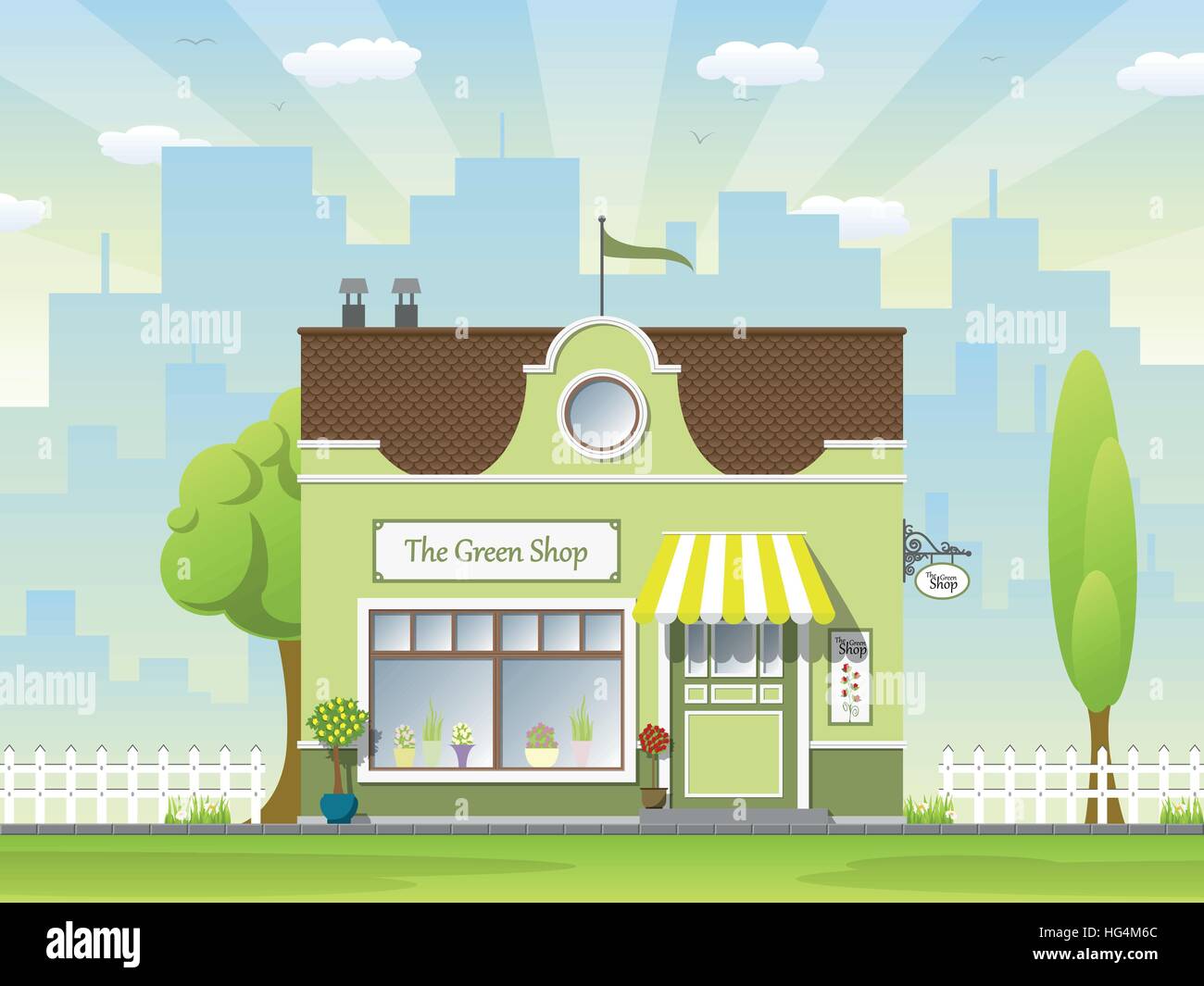 The green Shop Stock Vector Image & Art - Alamy