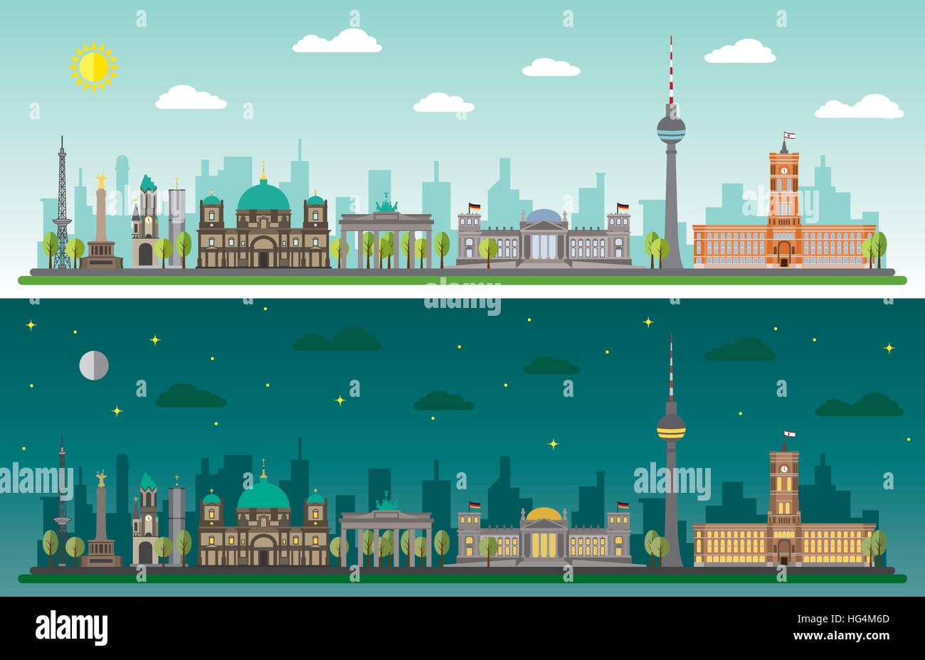 Germany berlin city skyline Stock Vector Images - Alamy