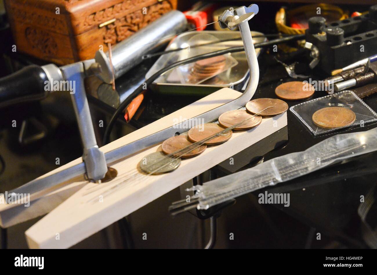 coin cuttin ,jewelers Stock Photo - Alamy