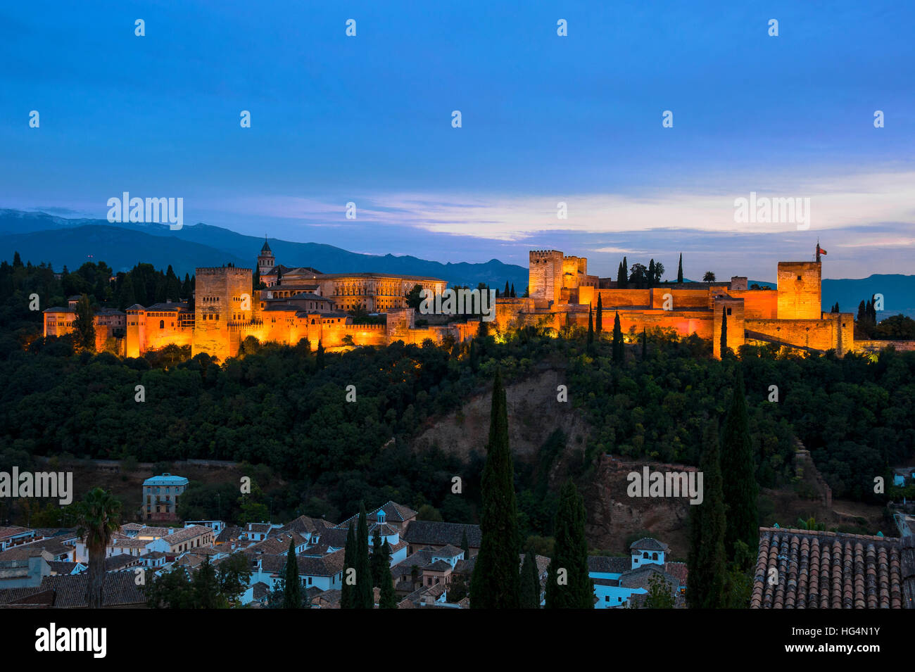 Alhambra sunset granada sunset hi-res stock photography and images - Alamy