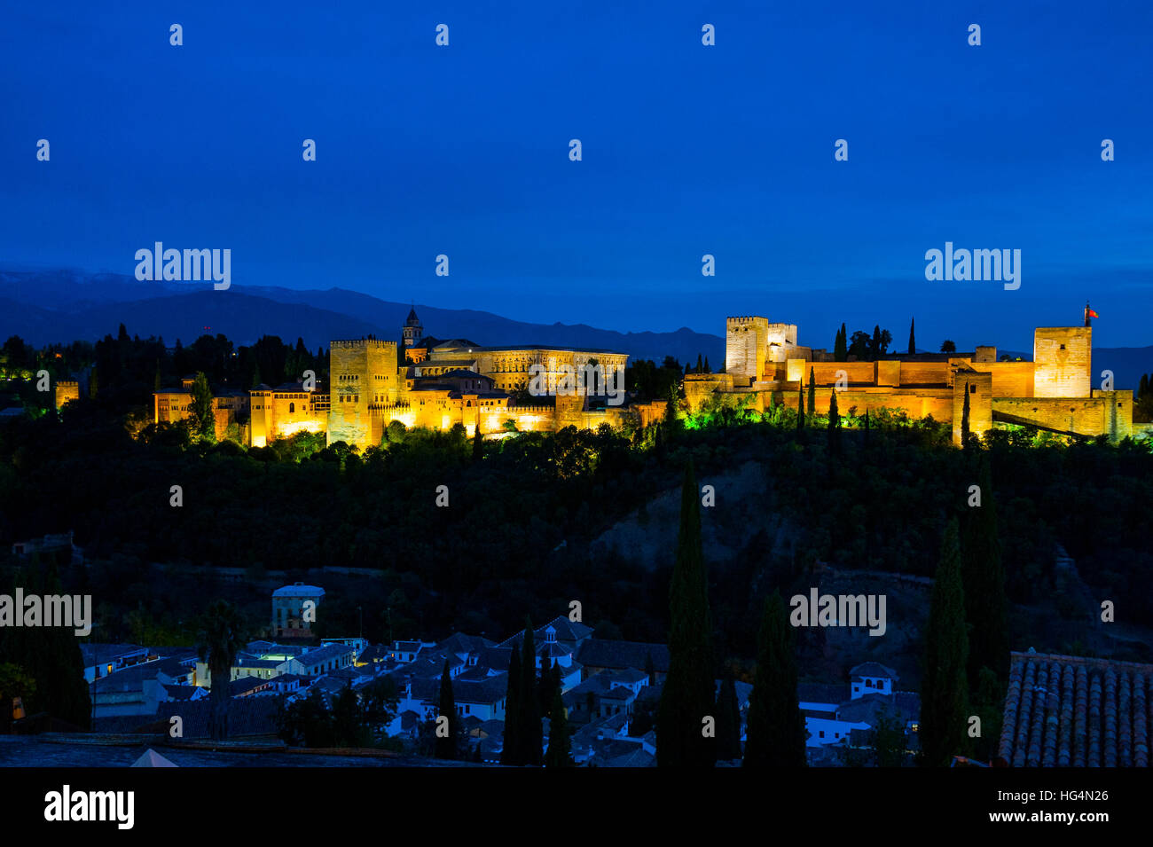 Alhambra sunset granada sunset hi-res stock photography and images - Alamy