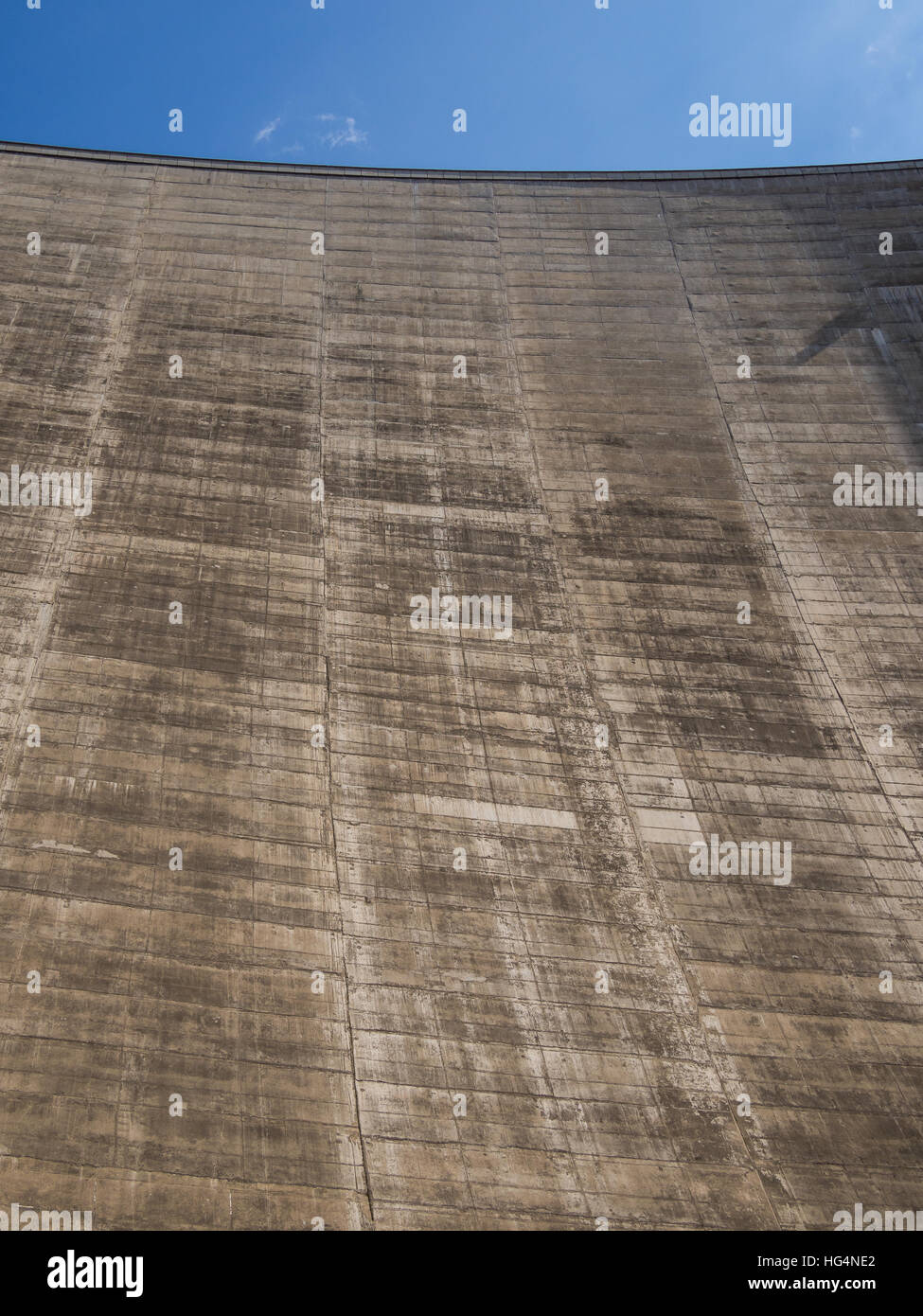 Impressive concrete wall of Katse Dam hydroelectric power plant in ...