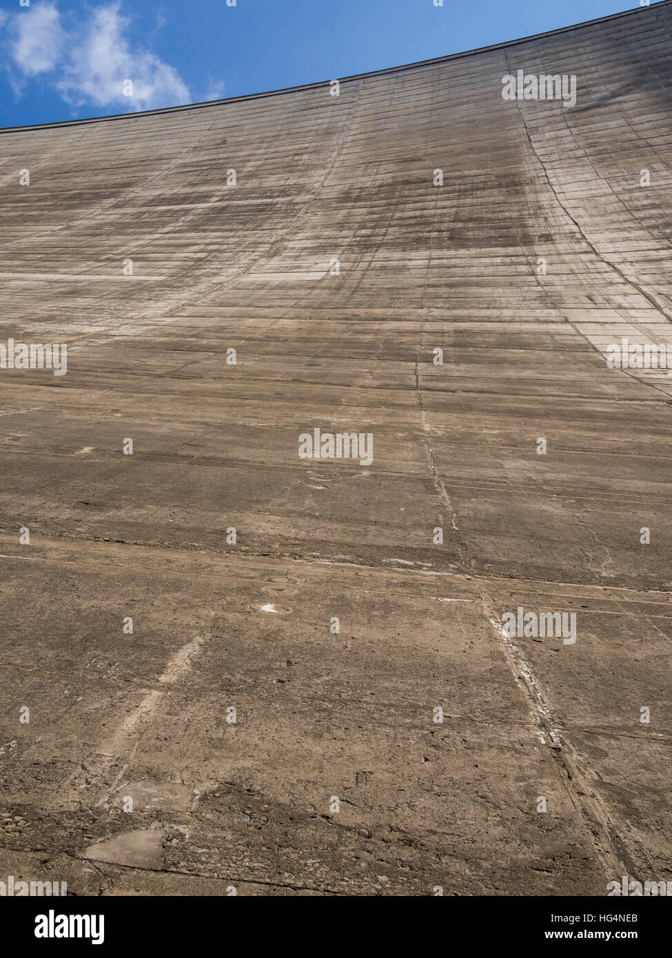 Impressive concrete wall of Katse Dam hydroelectric power plant in ...