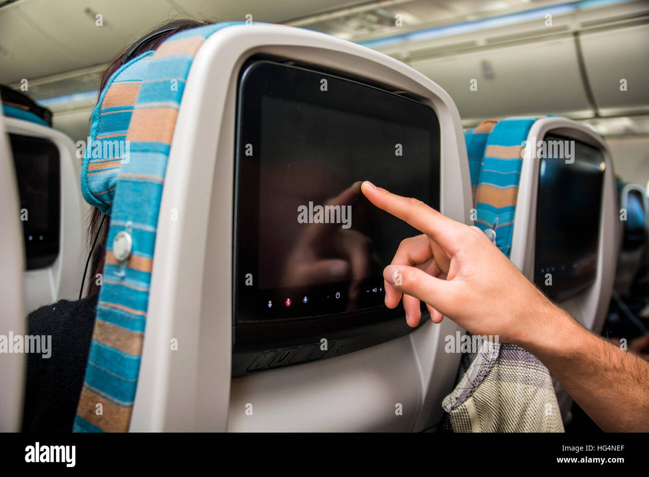 Airplane screen chair hi-res stock photography and images - Alamy