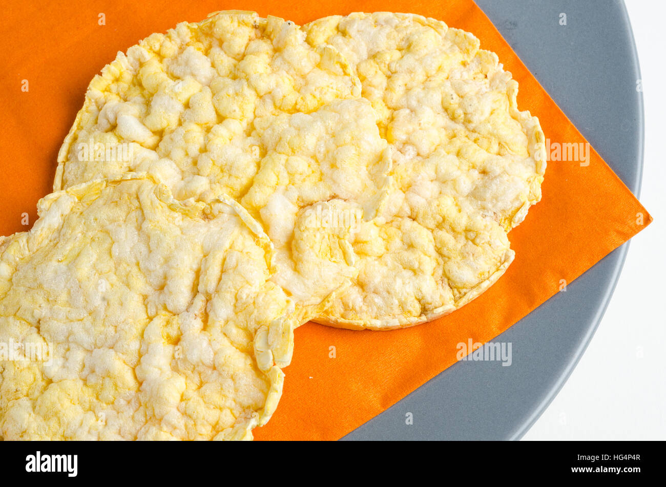 corn cake, puffed corn on table, breakfast background Stock Photo - Alamy