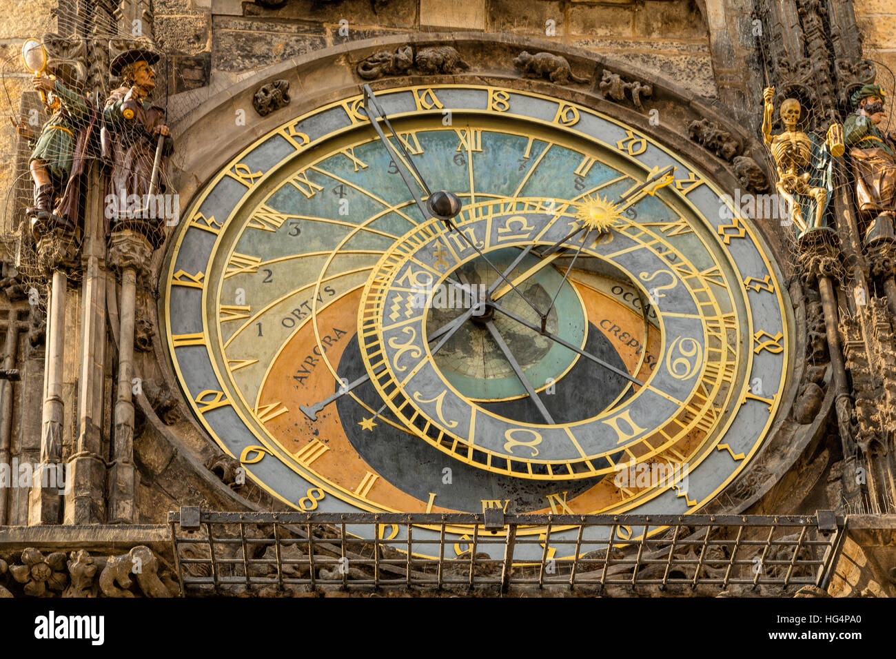 The Orloj or Astronomical Clock on the southern wall of the Old Town ...