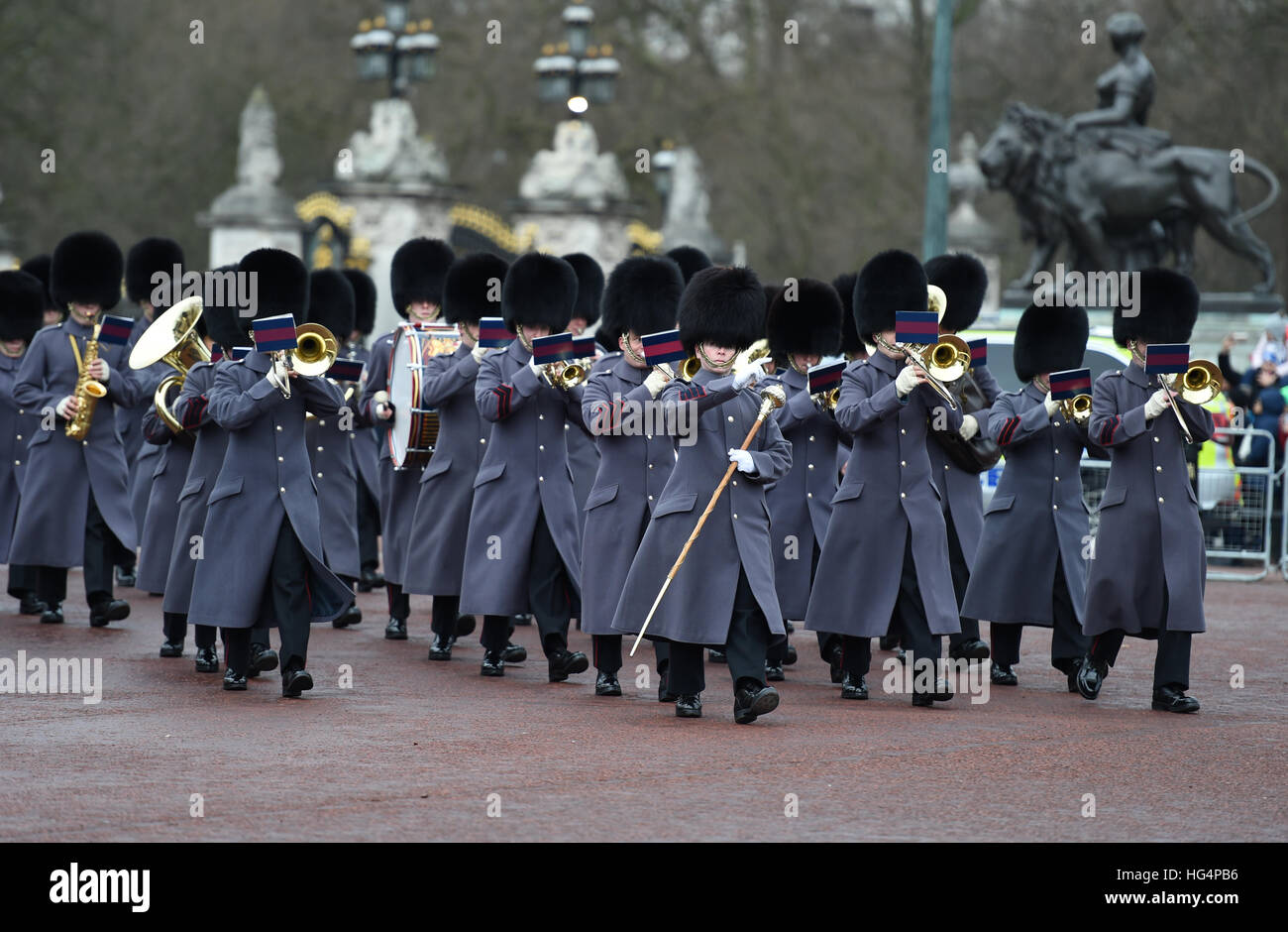 A band of the household division during the Changing of the Guard at ...