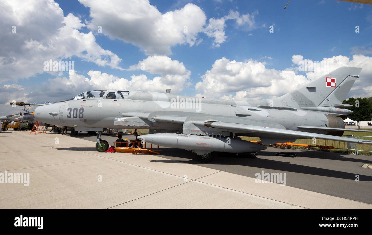 Polish Air Force Sukhoi Su-22 Fitter on display at the ILA airshow at ...