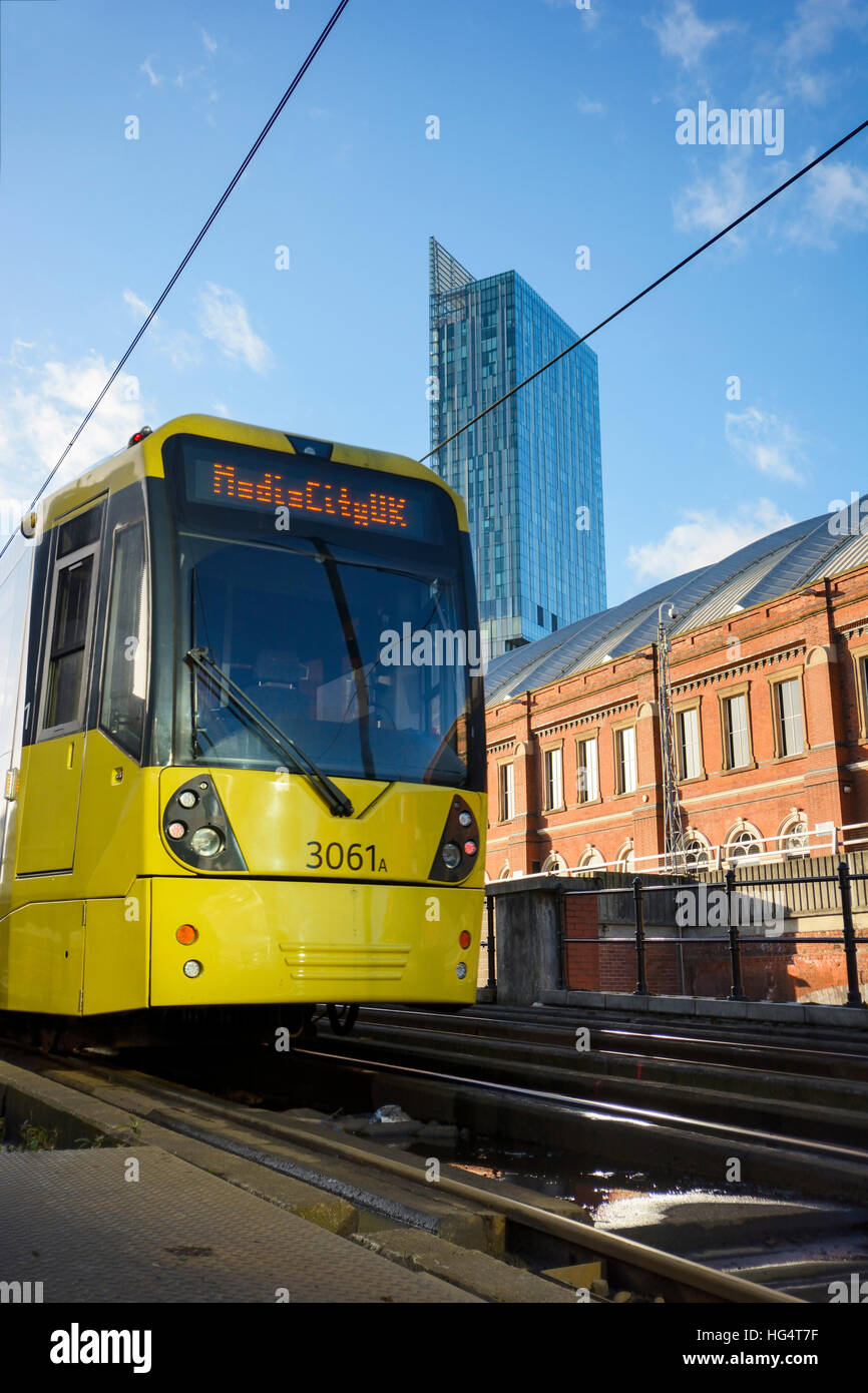 The Light Railway System at Deansgate Station in Manchester England, in ...